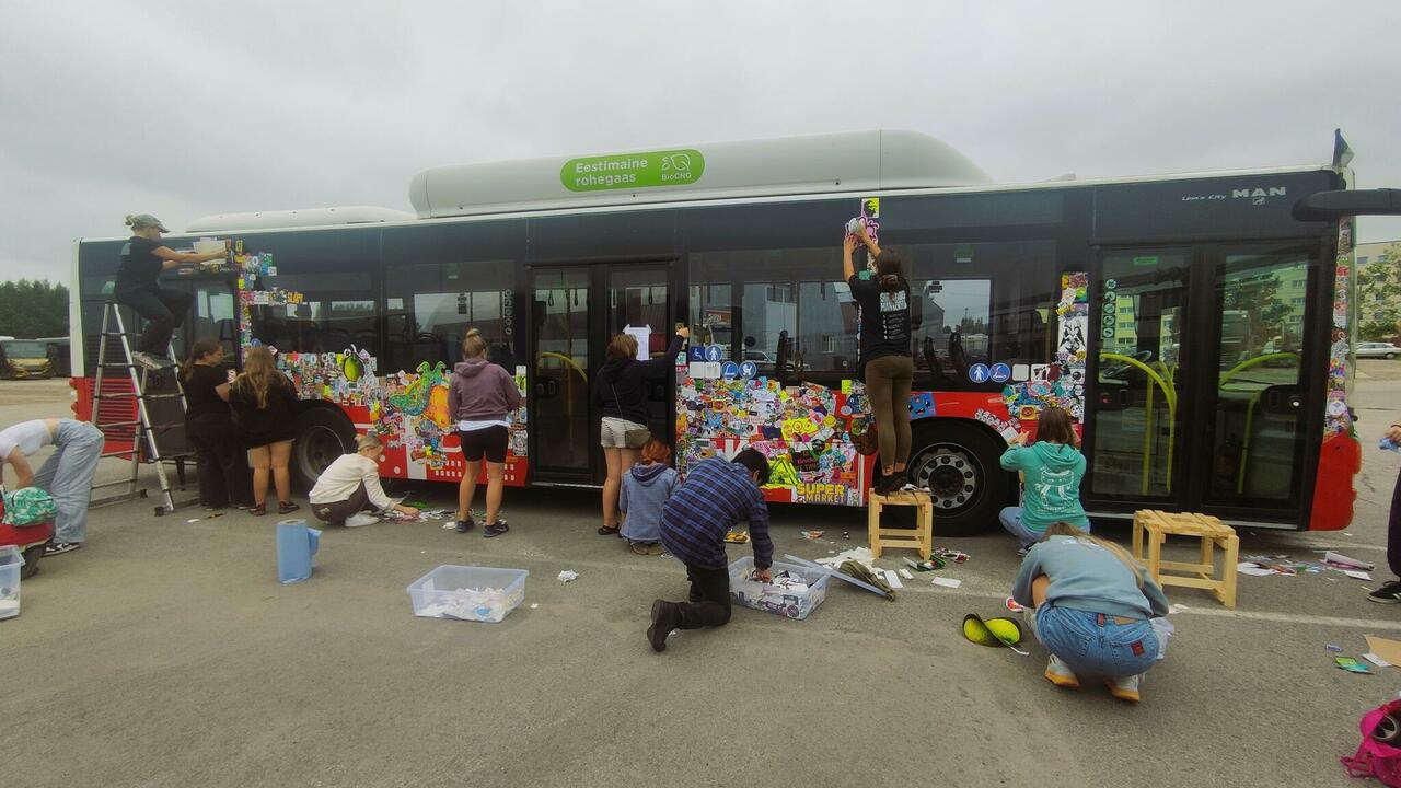 Sticker bus — Stencibility Street Art Festival
